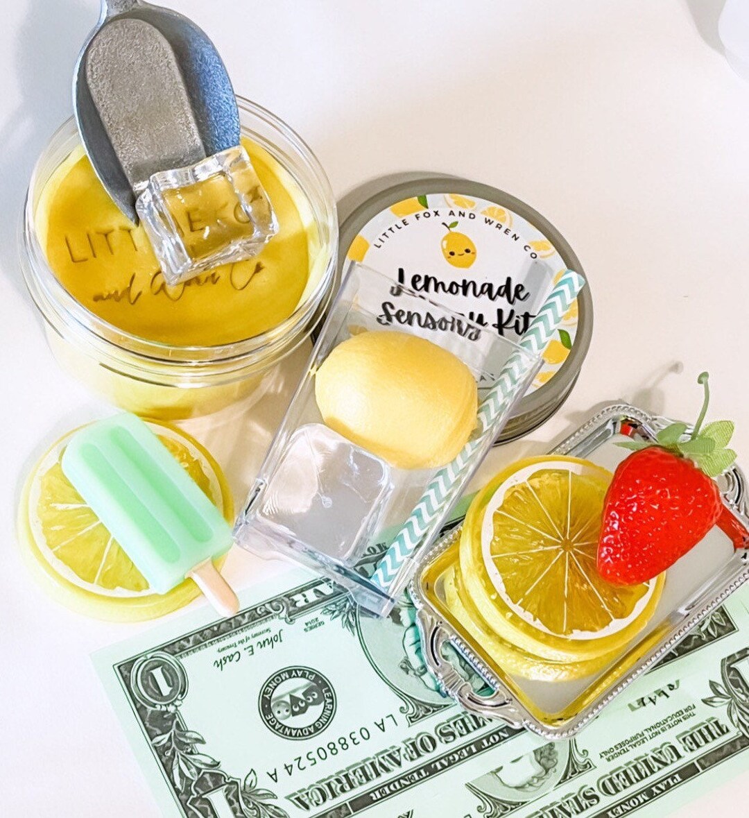 Lemonade Play Dough Kit, Lemonade Sensory Kit, Playdoh Kit, Summer ...