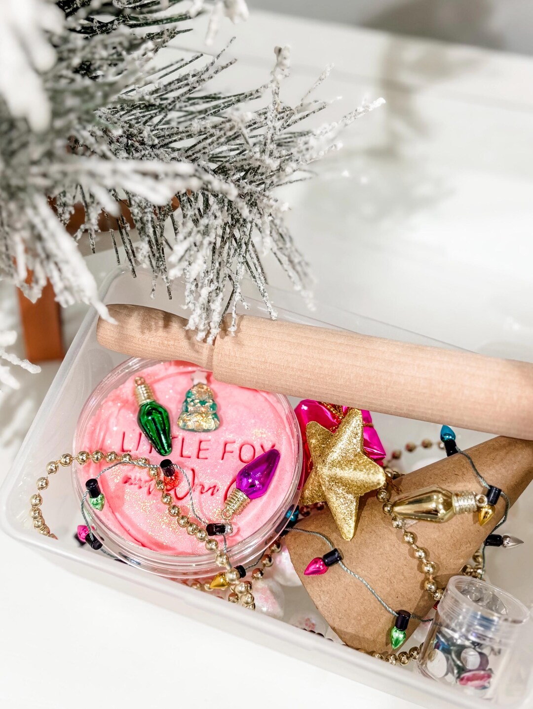 Play Dough Christmas Tree Kit, Pastel Pink Sensory Toy - Etsy