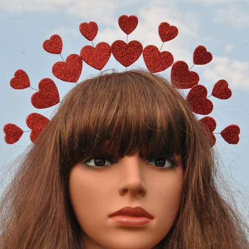 Valentine Headband Queen of Hearts Crown Adult Red Heart | Etsy