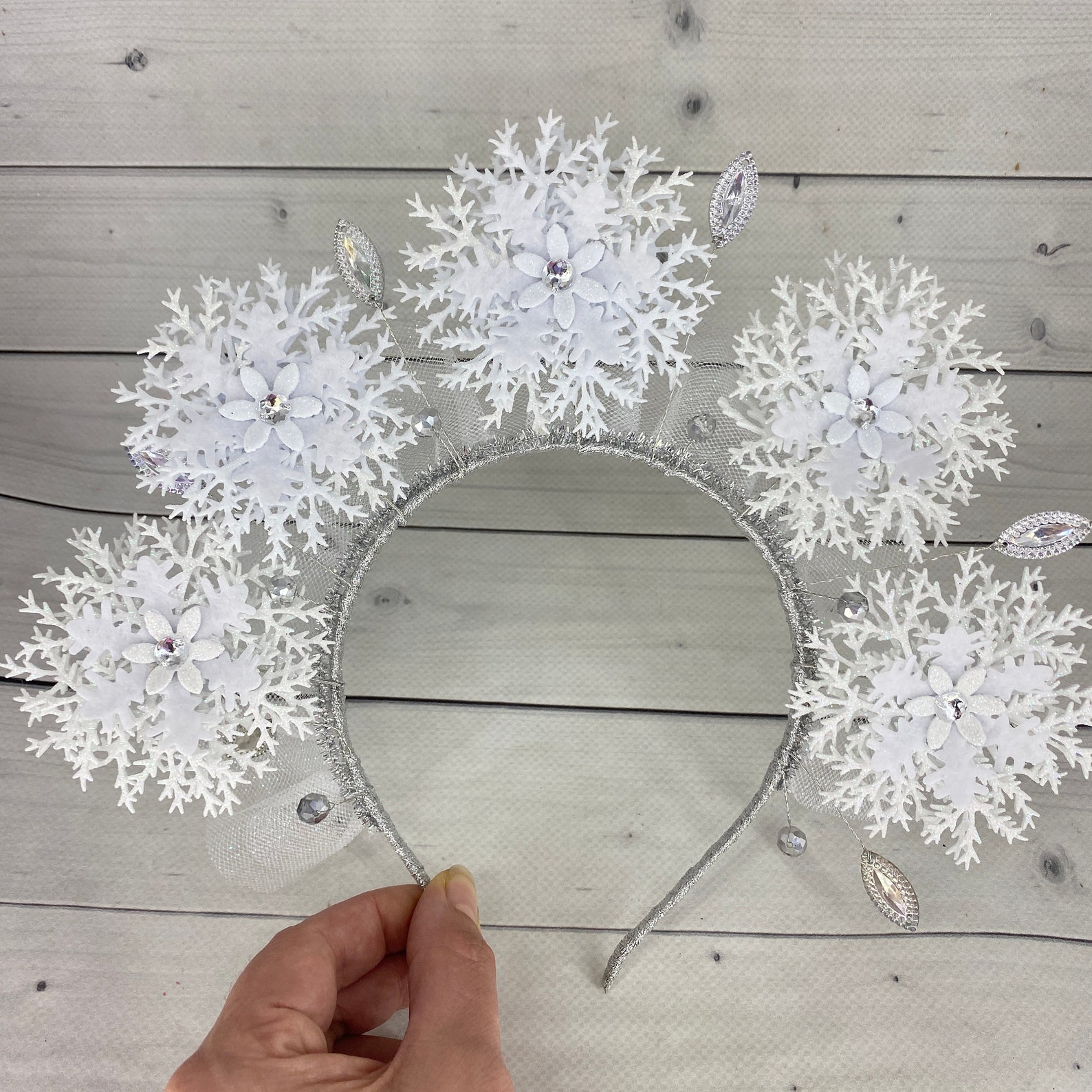 Snowflake Crown Headband Snow Queen Crystal Halo Crown - Etsy