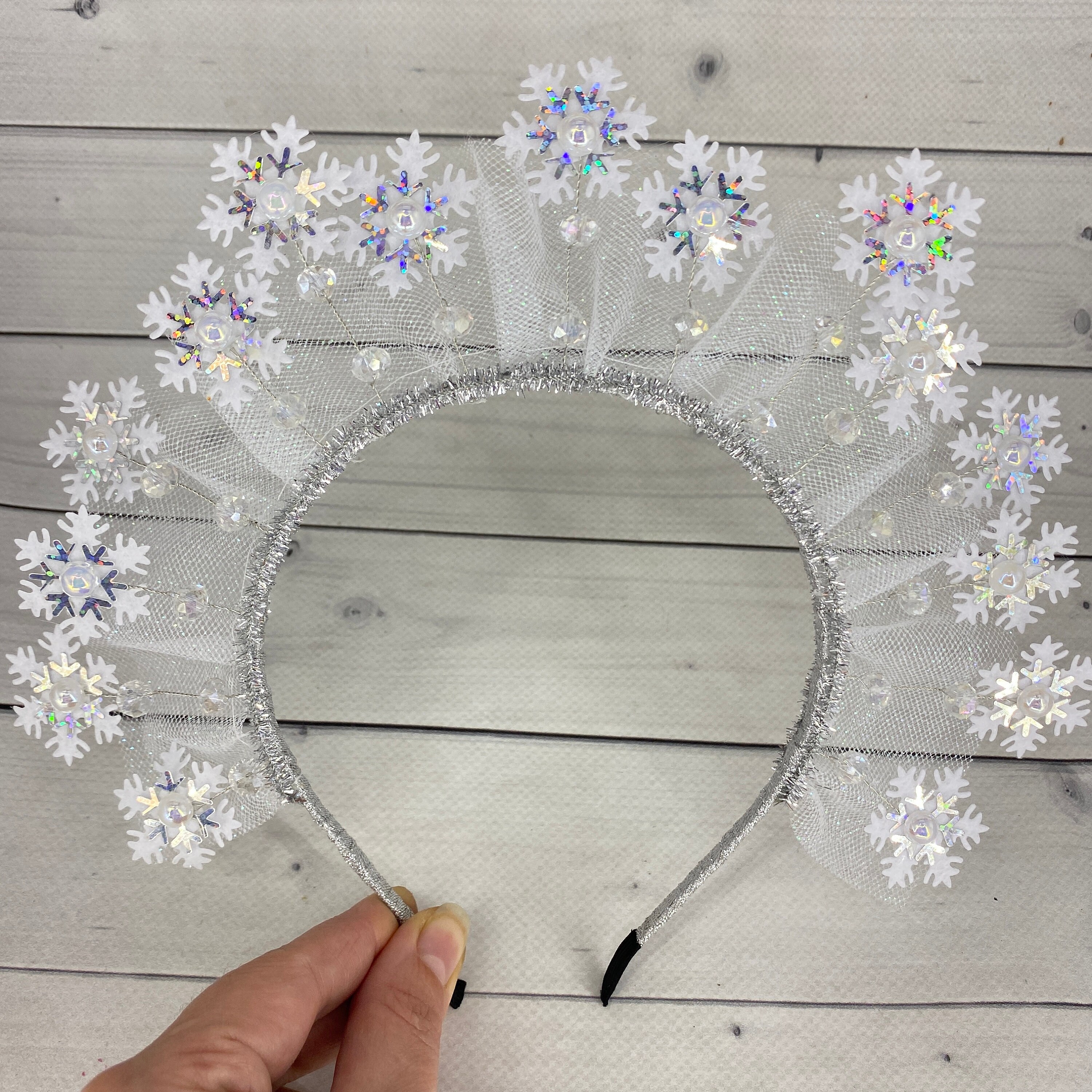 Snowflake Headband Snow Queen Crown Christmas Headpice Women | Etsy
