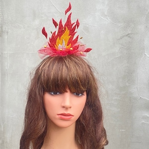 Fire Flame Headband: Handmade Festival Costume Hair Clip - Etsy