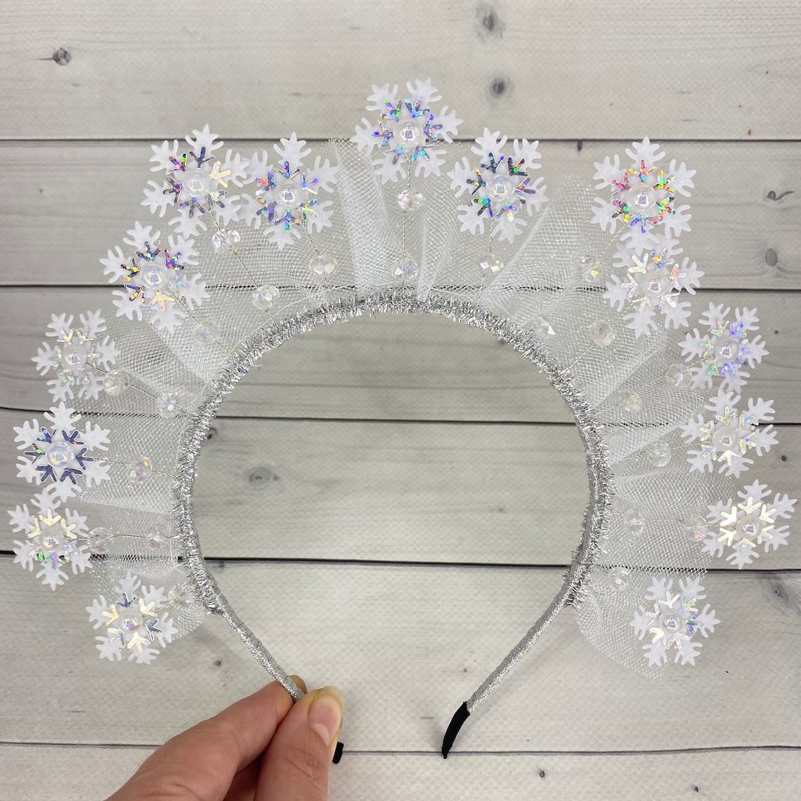 Snowflake Headband Snow Queen Crown Christmas Headpice Women | Etsy