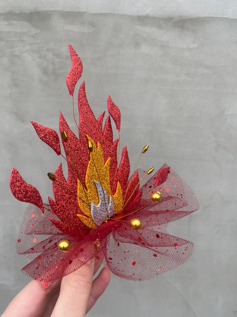 Fire Flame Headband: Handmade Festival Costume Hair Clip - Etsy