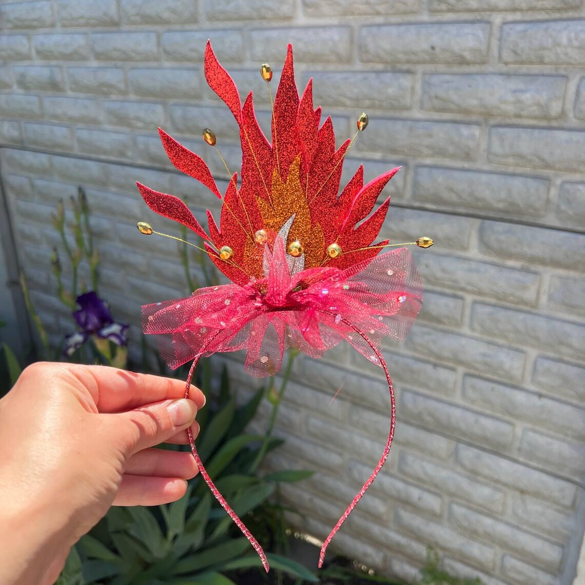 Fire Flame Headband: Handmade Festival Costume Hair Clip - Etsy