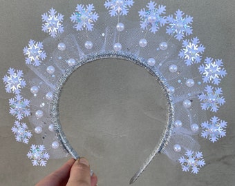 Ice Snow Queen White Spike Halo Frozen Hair Band Headband Diamond ...