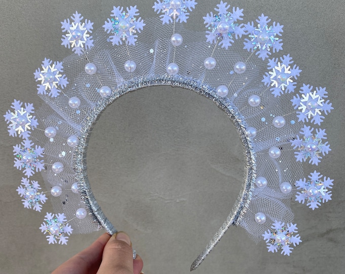 White Lace Snowflake,ice Crown,kokoshnik,snow Queen Twig Crown,ice,snow ...
