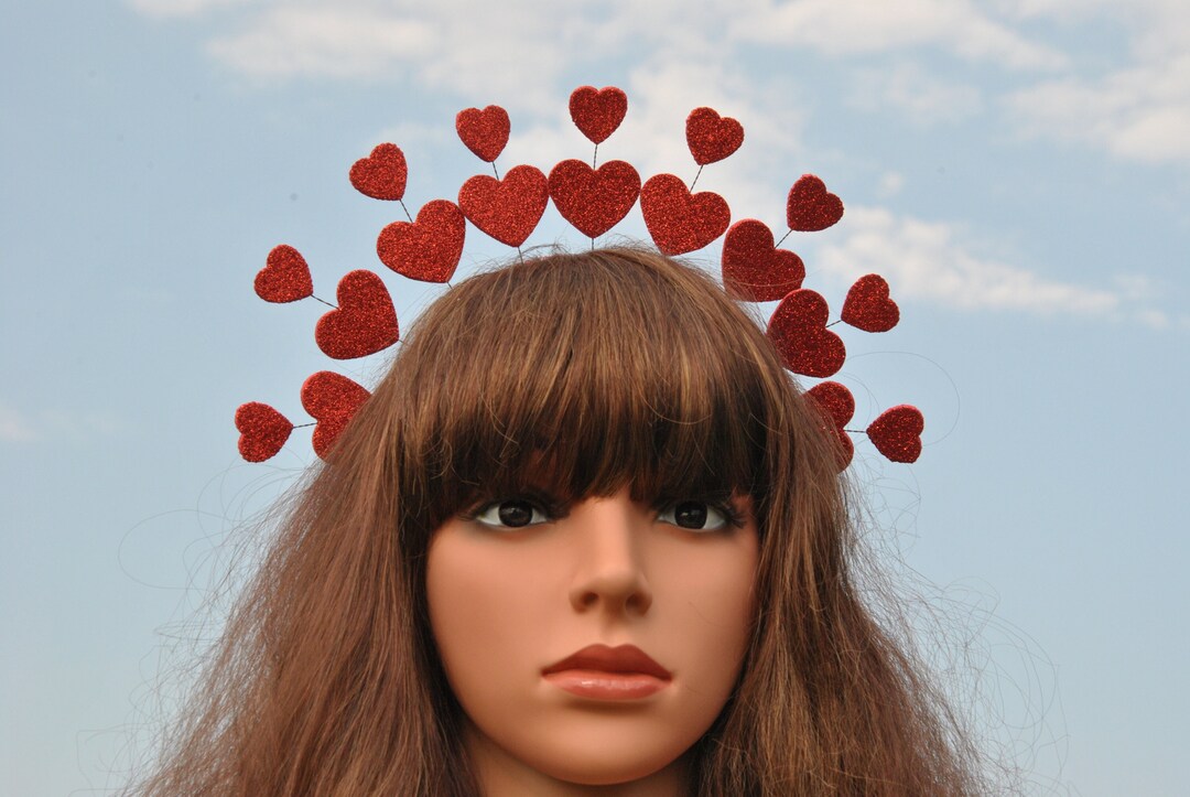 Heart Headband Valentine Queen of Hearts Crown Cupid Headband Hearts ...