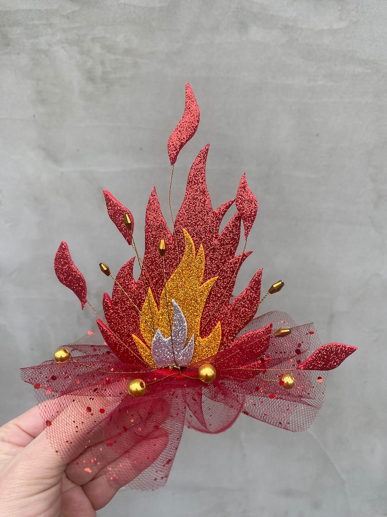 Fire Flame Headband: Handmade Festival Costume Hair Clip - Etsy