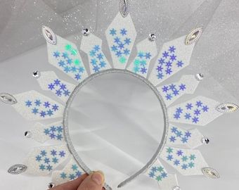 Snowflake Headband Snow Queen Crown Christmas Headpice Women | Etsy