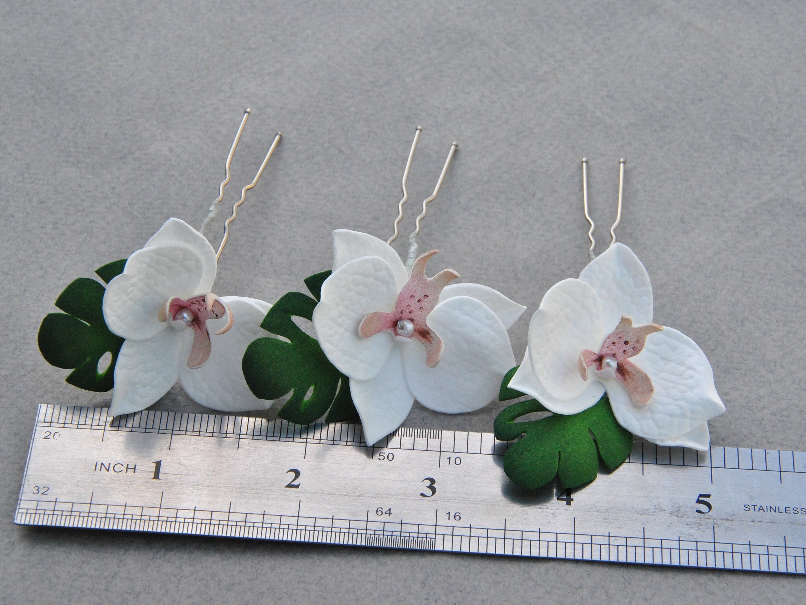 Orchid Hair Pin Hawaii Wedding Hair Piece Monstera Tropical ,beach ...