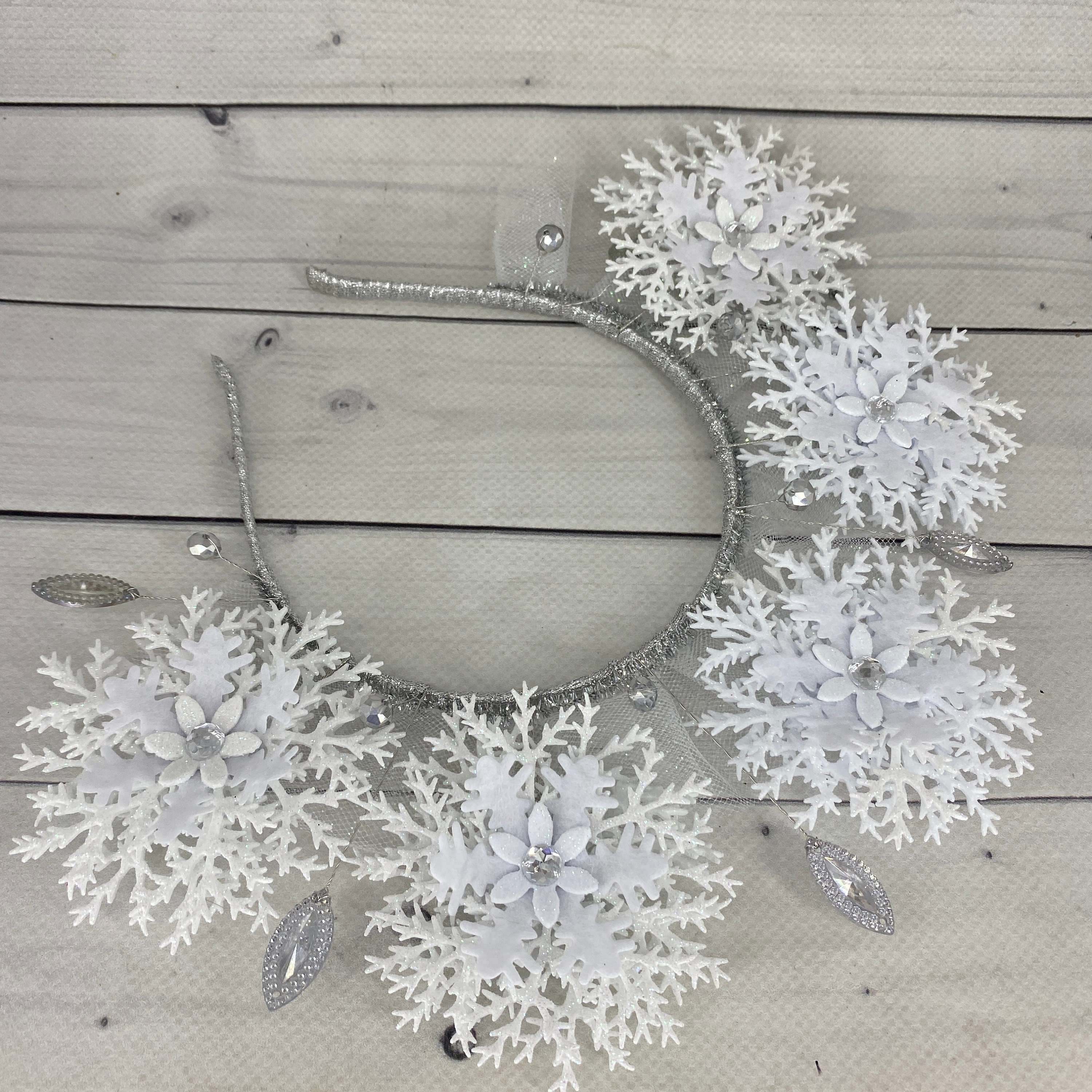 Snowflake Crown Headband Snow Queen Crystal Halo Crown - Etsy