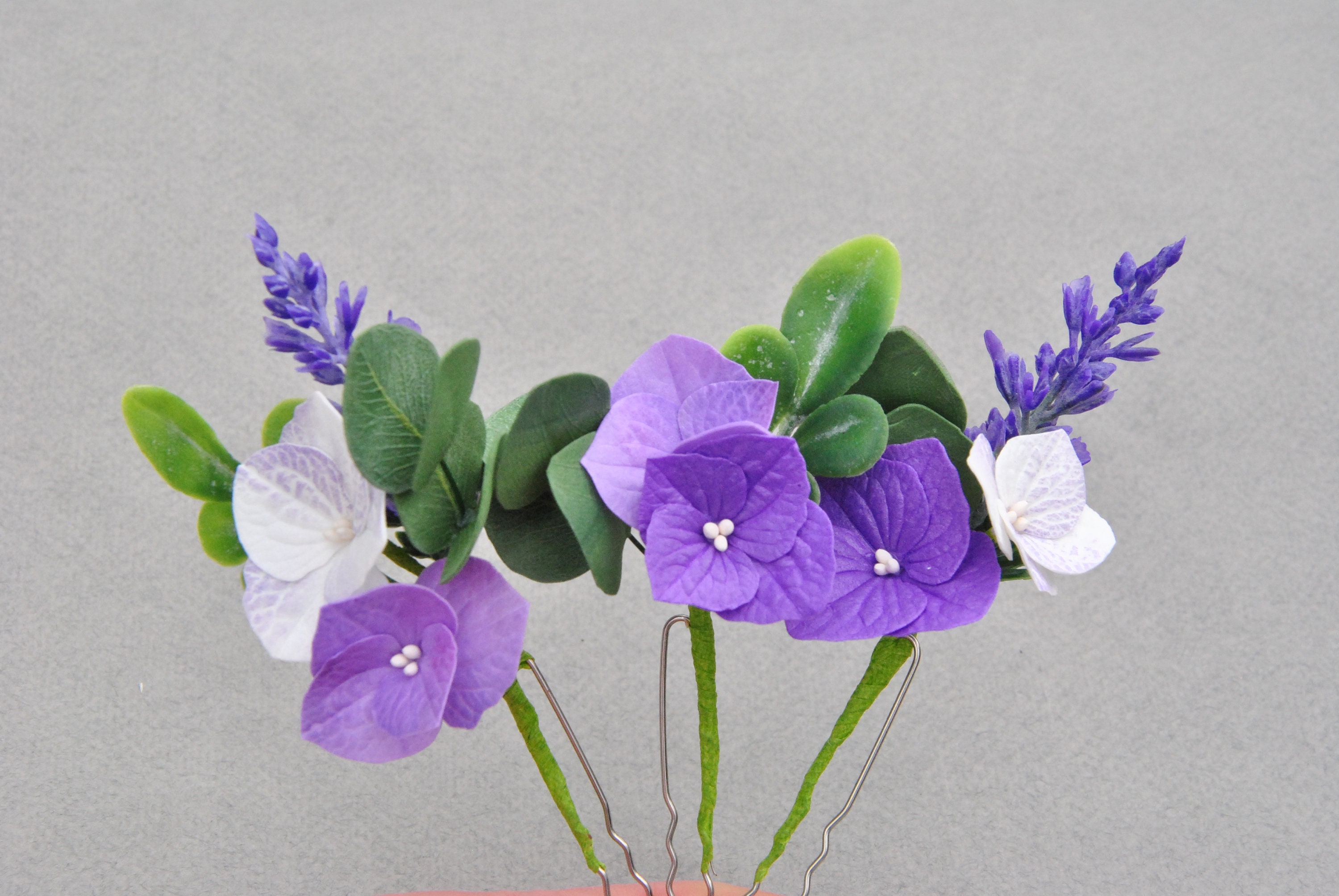 Hydrangea Hair Clip Purple Hair Pins Wedding Flower Hair Pins - Etsy