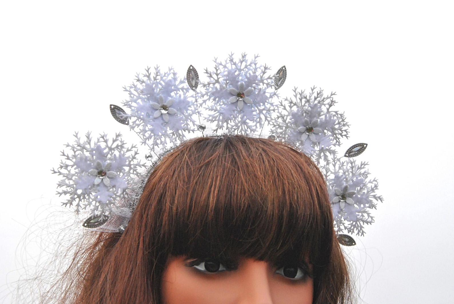 Snowflake Crown Headband Snow Queen Crystal Halo Crown - Etsy
