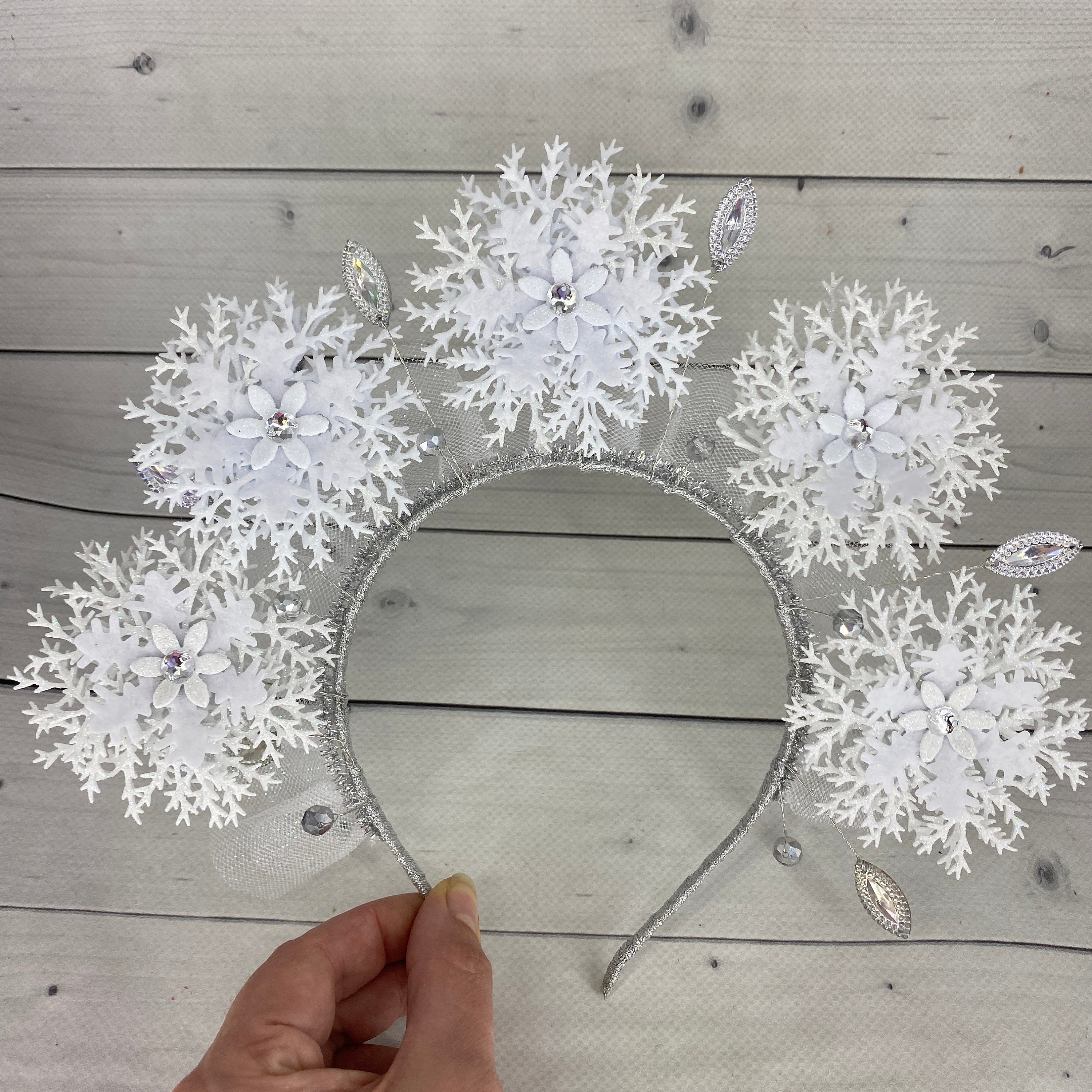 Snowflake Crown Headband Snow Queen Crystal Halo Crown - Etsy