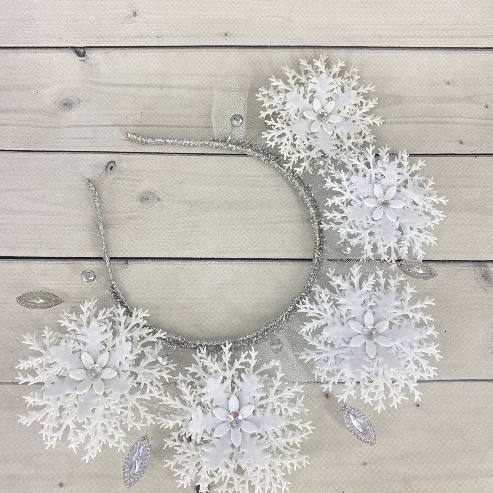 Snowflake Crown Headband Snow Queen Crystal Halo Crown - Etsy