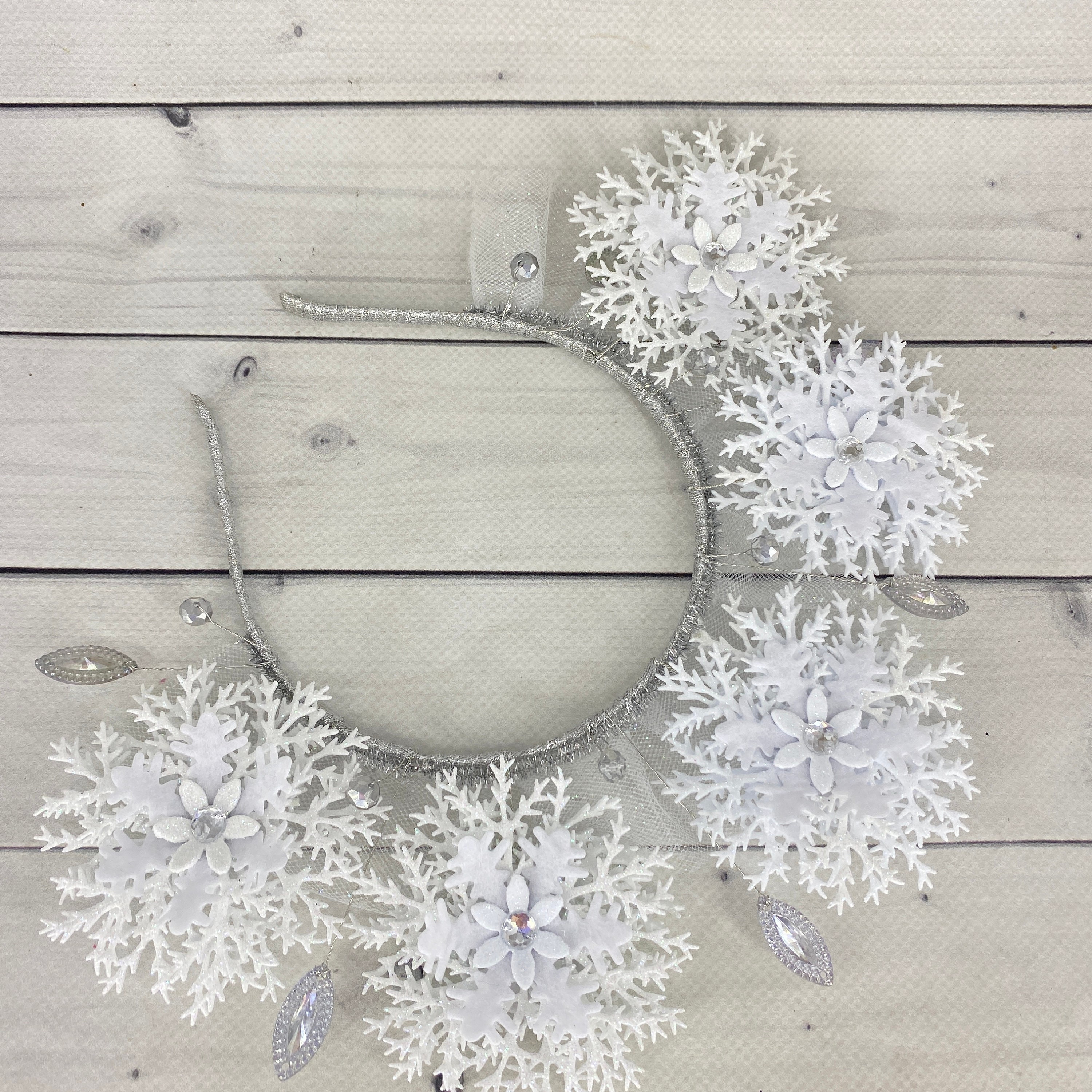 Snowflake Crown Headband Snow Queen Crystal Halo Crown - Etsy