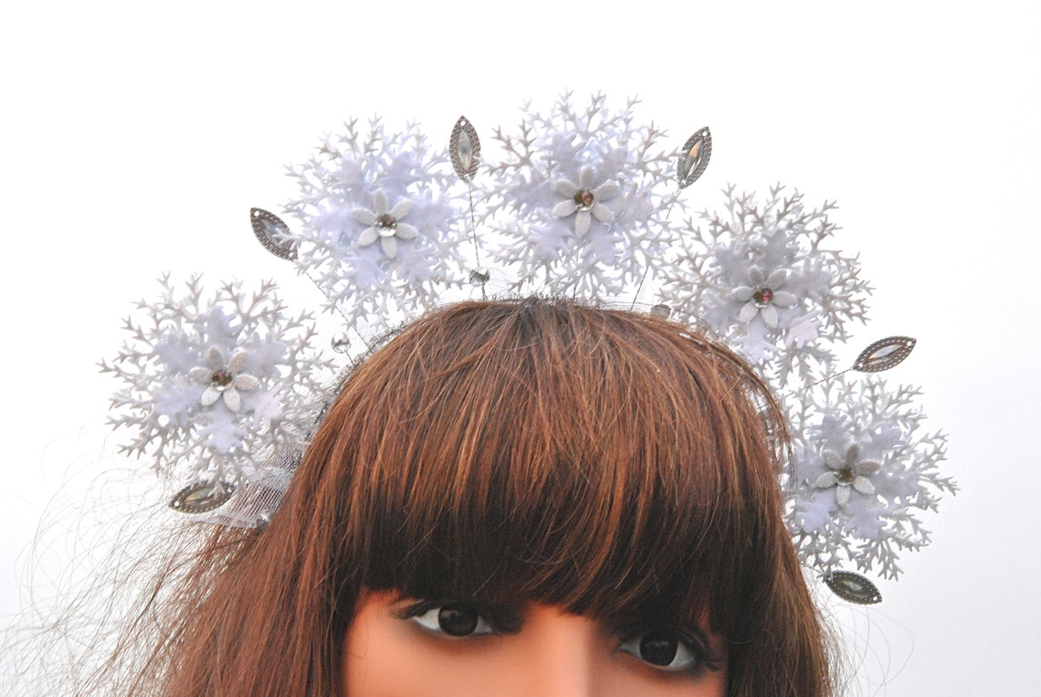 Snowflake Crown Headband Snow Queen Crystal Halo Crown - Etsy