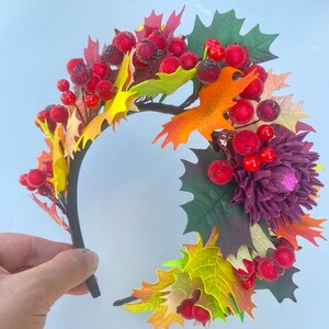 Fall Flower Crown Thanksgiving Day Headband Viburnum Berry Crown Autumn ...