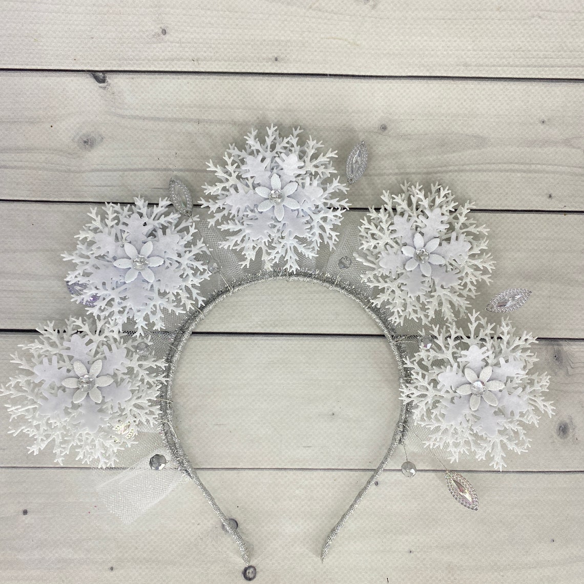 Snowflake Crown Headband Snow Queen Crystal Halo Crown - Etsy
