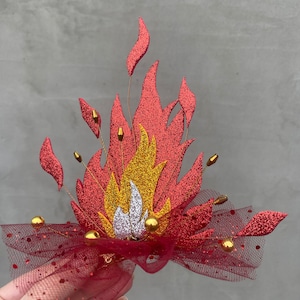 Fire Flame Headband: Handmade Festival Costume Hair Clip - Etsy
