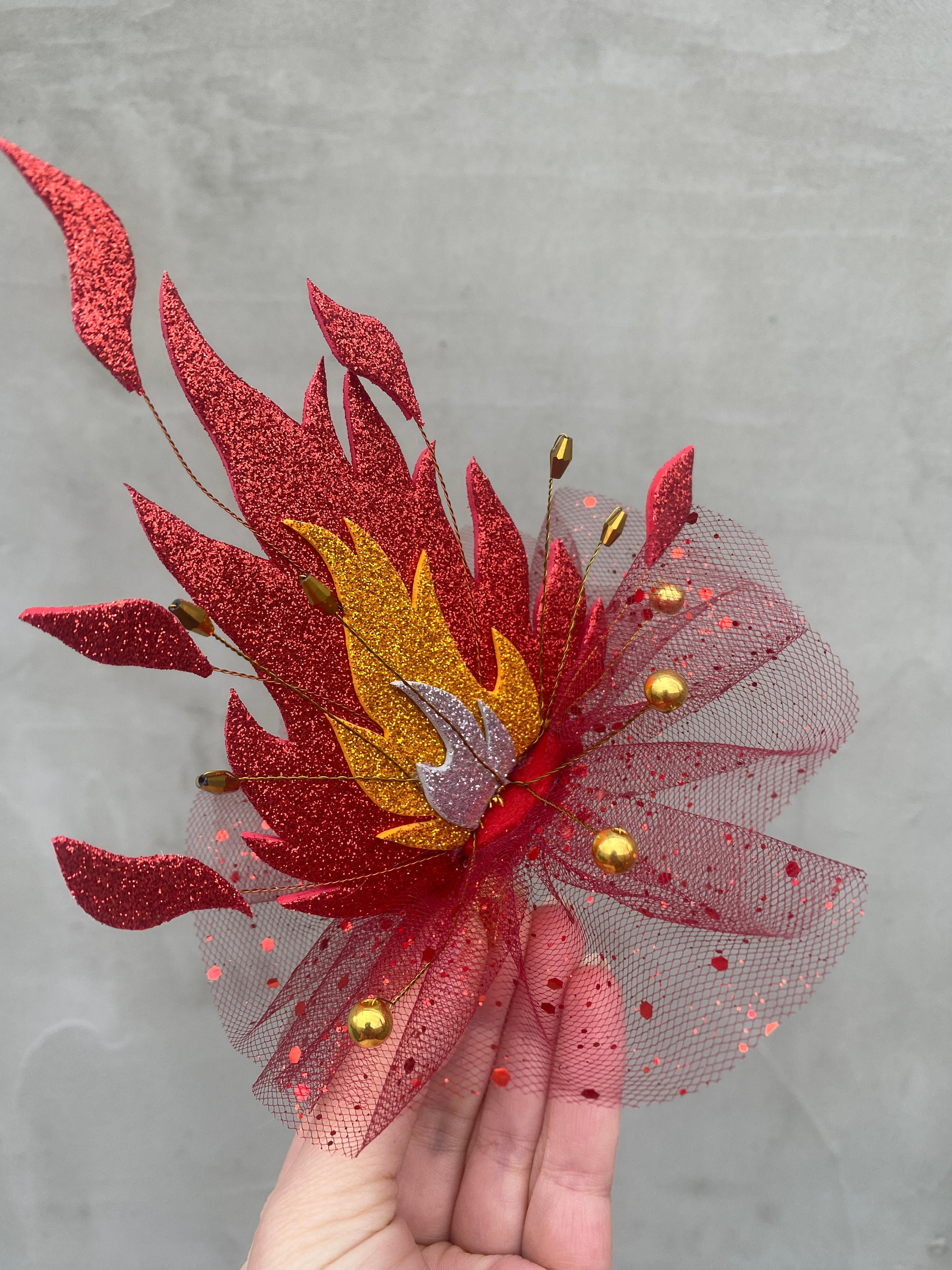 Fire Flame Headband: Handmade Festival Costume Hair Clip - Etsy