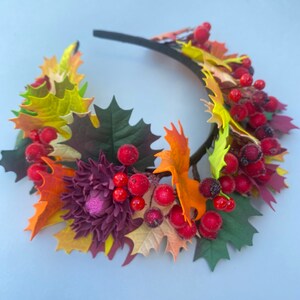 Fall Flower Crown Thanksgiving Day Headband Viburnum Berry Crown Autumn ...