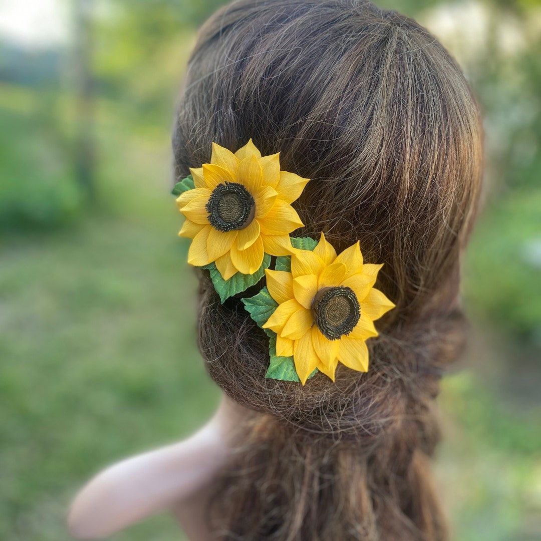 Sunflower Hair Clip Sunflower Bridal Hair Piece Girls Hair Clip ...