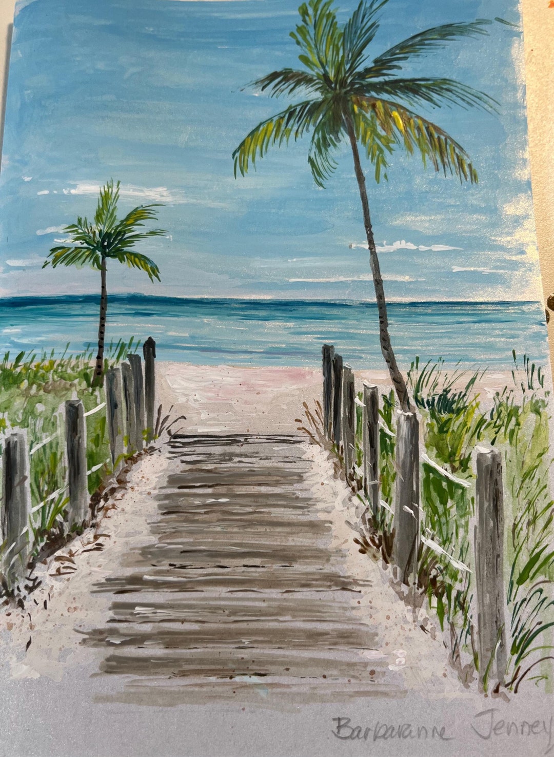 Four Individual Tropical Beach Boardwalk Cards. Great for Any Gift ...