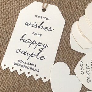 Wish Jar Tag for Spring Wedding Hearts Guestbook Alternative, Wedding ...