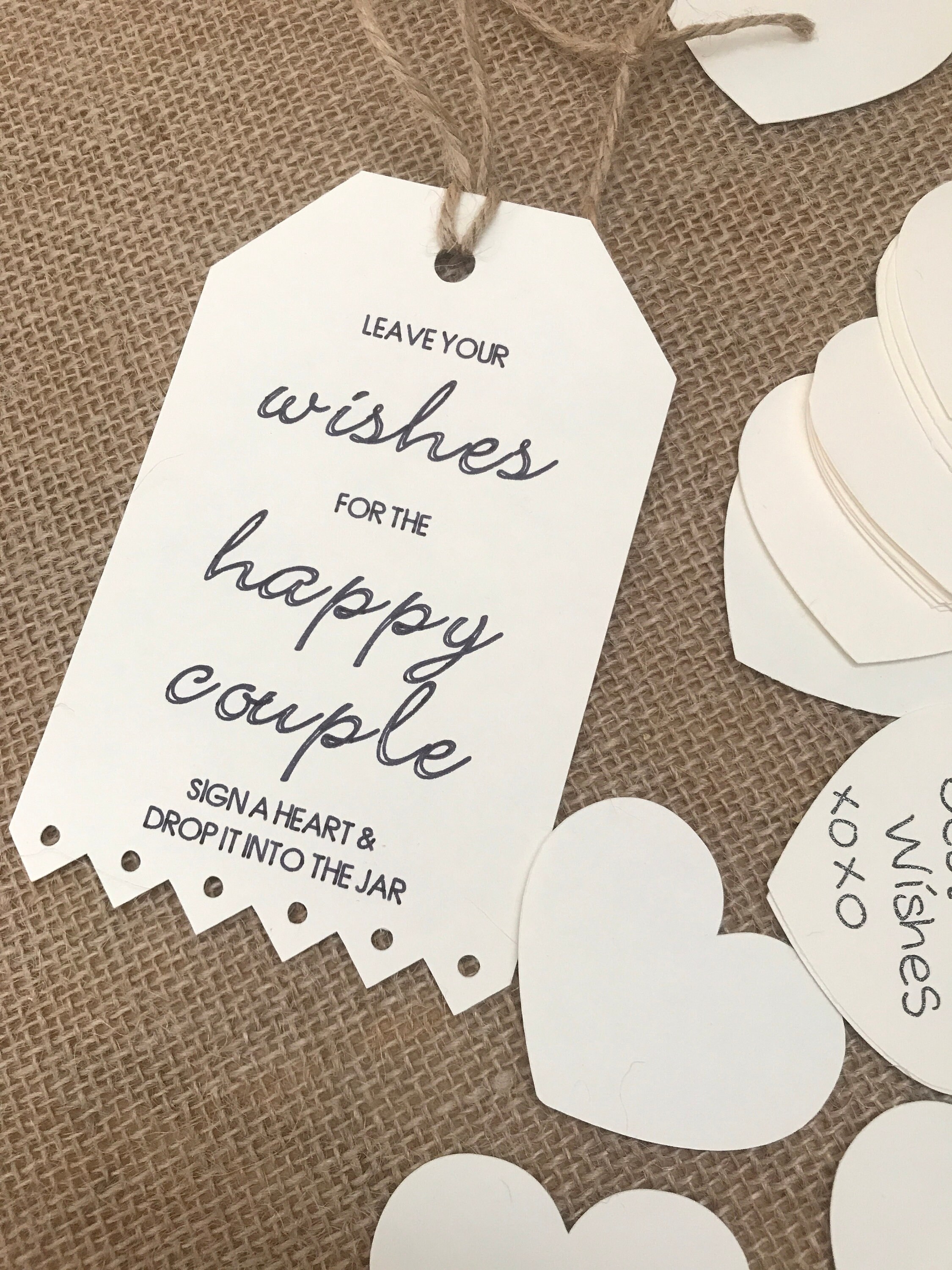 Wish Jar Tag for Spring Wedding Hearts Guestbook Alternative, Wedding ...