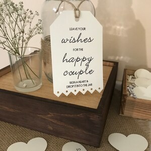 Wish Jar Tag for Spring Wedding Hearts Guestbook Alternative, Wedding ...