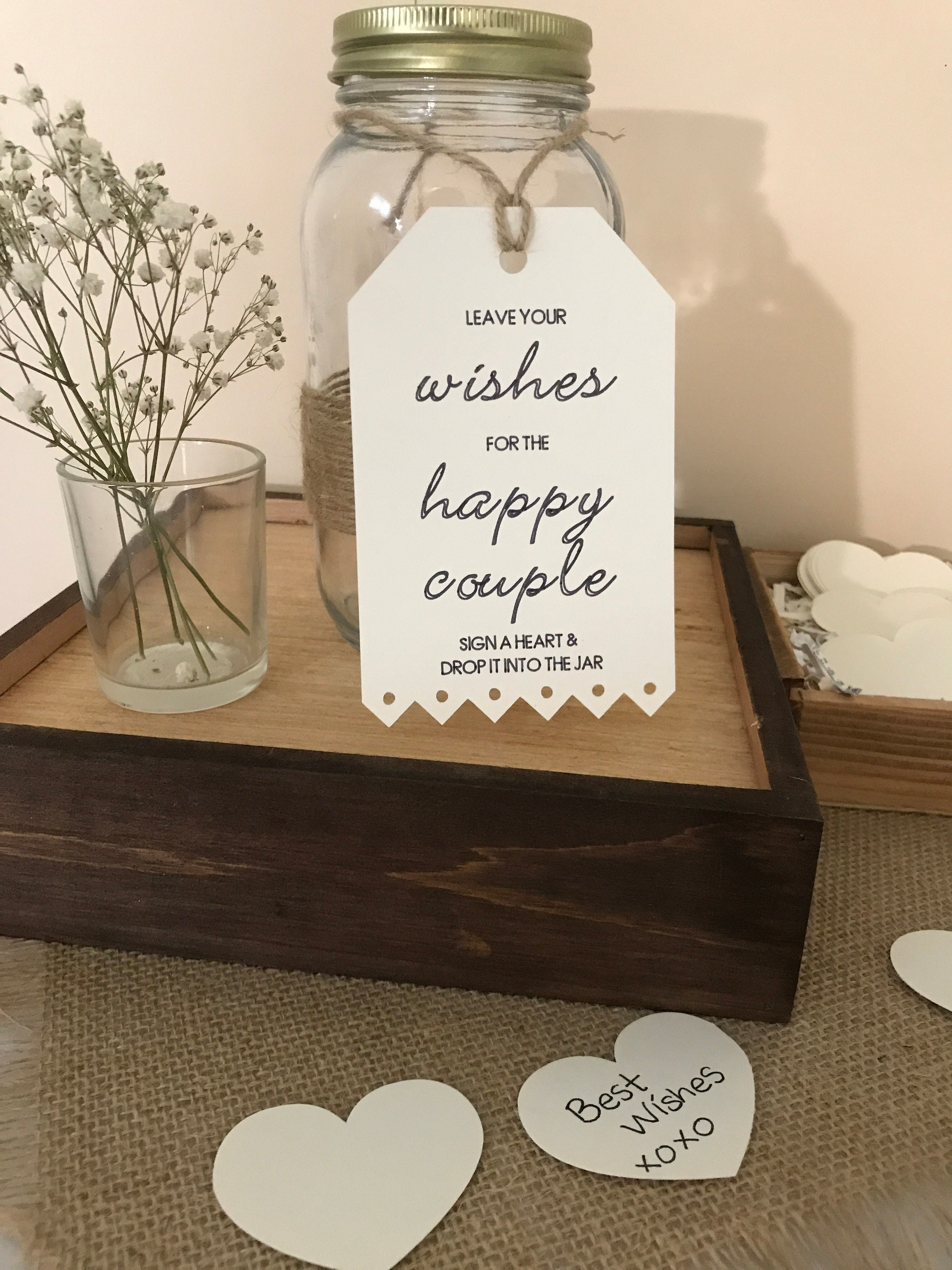 Wish Jar Tag for Spring Wedding Hearts Guestbook Alternative, Wedding ...