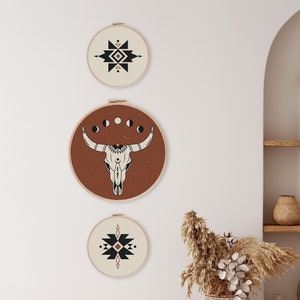 Buffalo Skull Decor, Southwestern Wall Art, Boho Home Decor, Bull Skull ...