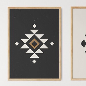 Aztec Wall Art, Set of 3 Aztec Print, Southwestern Wall Art, Boho ...