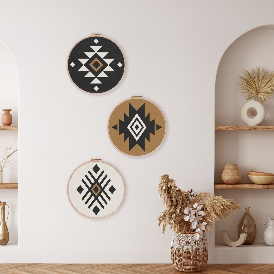 Aztec Gallery Wall Hanging Decor Set Aztec Art Canvas Wall | Etsy