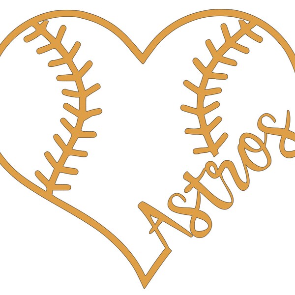 Astros Heart Svg - Etsy