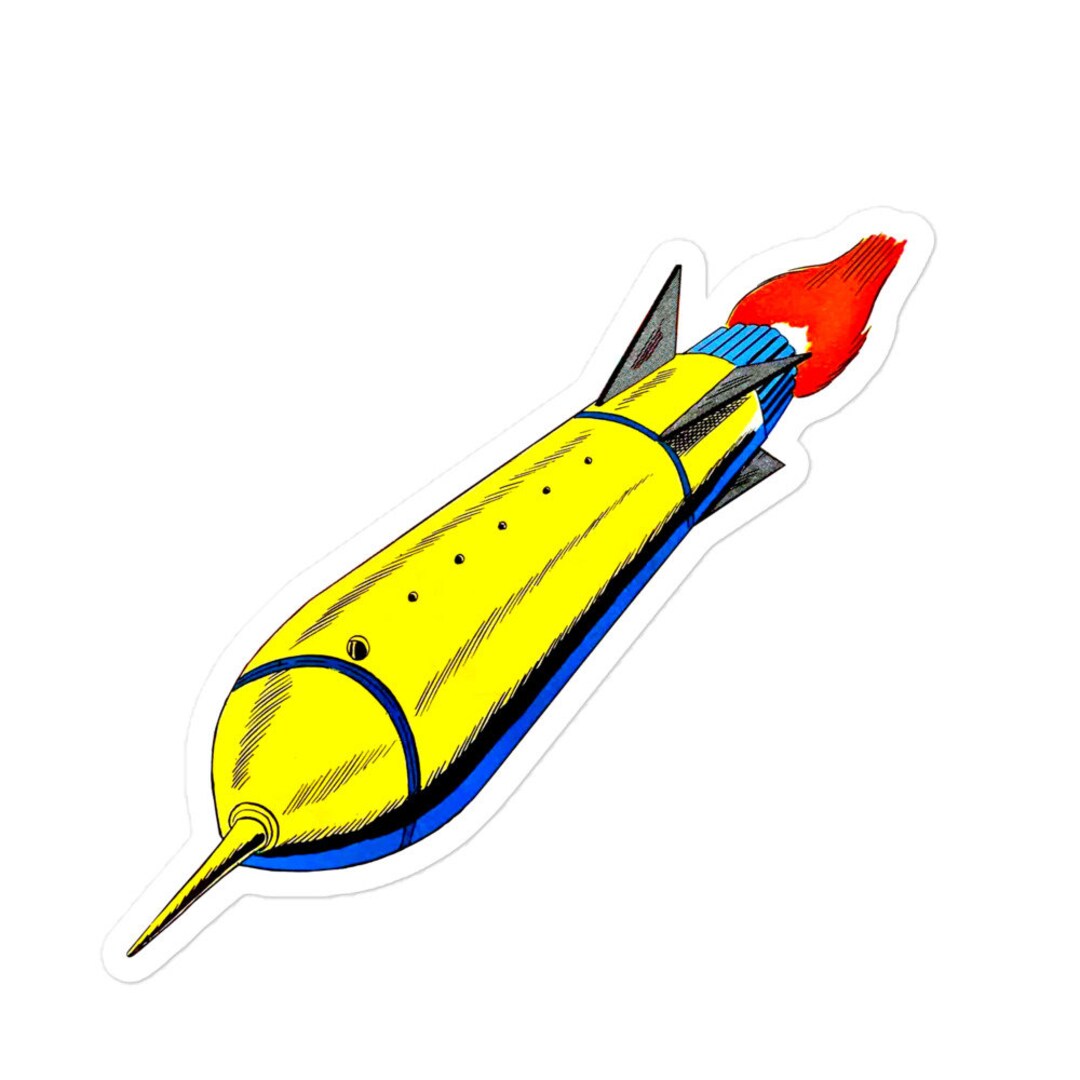 Comic Book Sticker! Adventure Rocketship Speeding Through the Galaxies ...