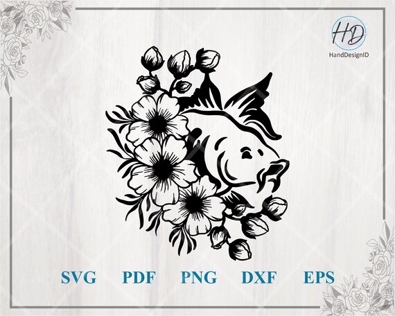 Fish With Flower SVG Floral Bass Fish Svg Fishing Mom Svg - Etsy