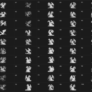 100 Procreate 3d Style Dragon Stamps, 3d Dragon Stamps for Procreate ...