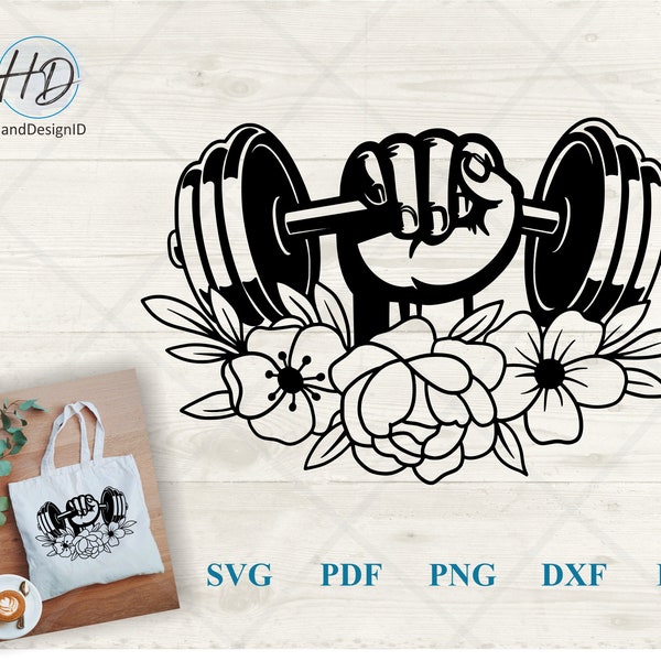 Hand Holding Dumbbell Svg - Etsy