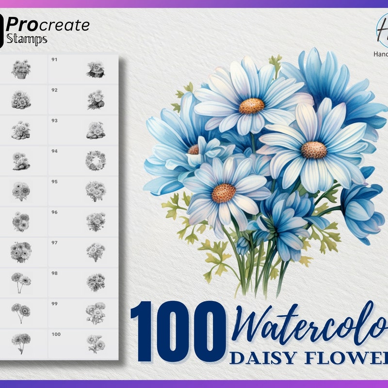 Daisy Digital Stamp - Etsy