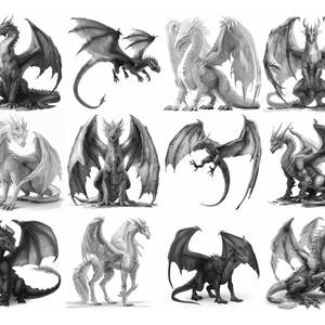 100 Procreate 3d Style Dragon Stamps, 3d Dragon Stamps for Procreate ...