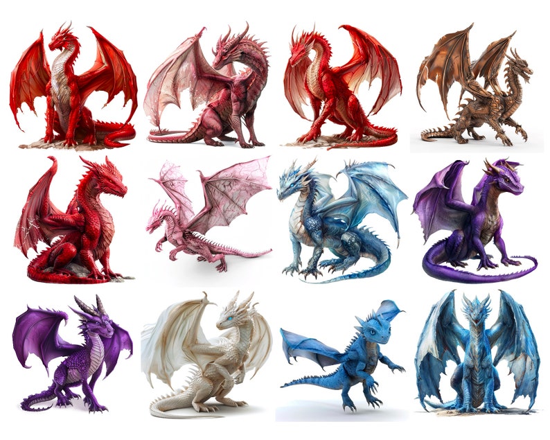 100 Procreate 3d Style Dragon Stamps, 3d Dragon Stamps for Procreate ...