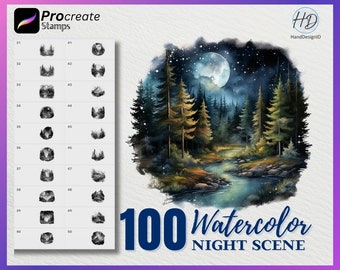 100 Procreate Watercolor Rose Stamps, Rose Stamps for Procreate ...