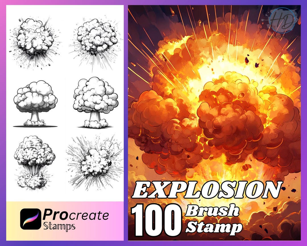 Procreate Explosion Stamps, Explosion Brush for Procreate, Explosion ...