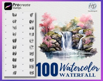 100 Procreate Watercolor Beach Forest Stamps, Beach Stamps for ...
