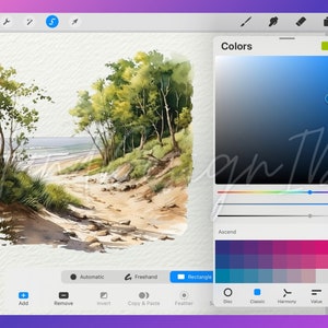 100 Procreate Watercolor Beach Forest Stamps, Beach Stamps for ...
