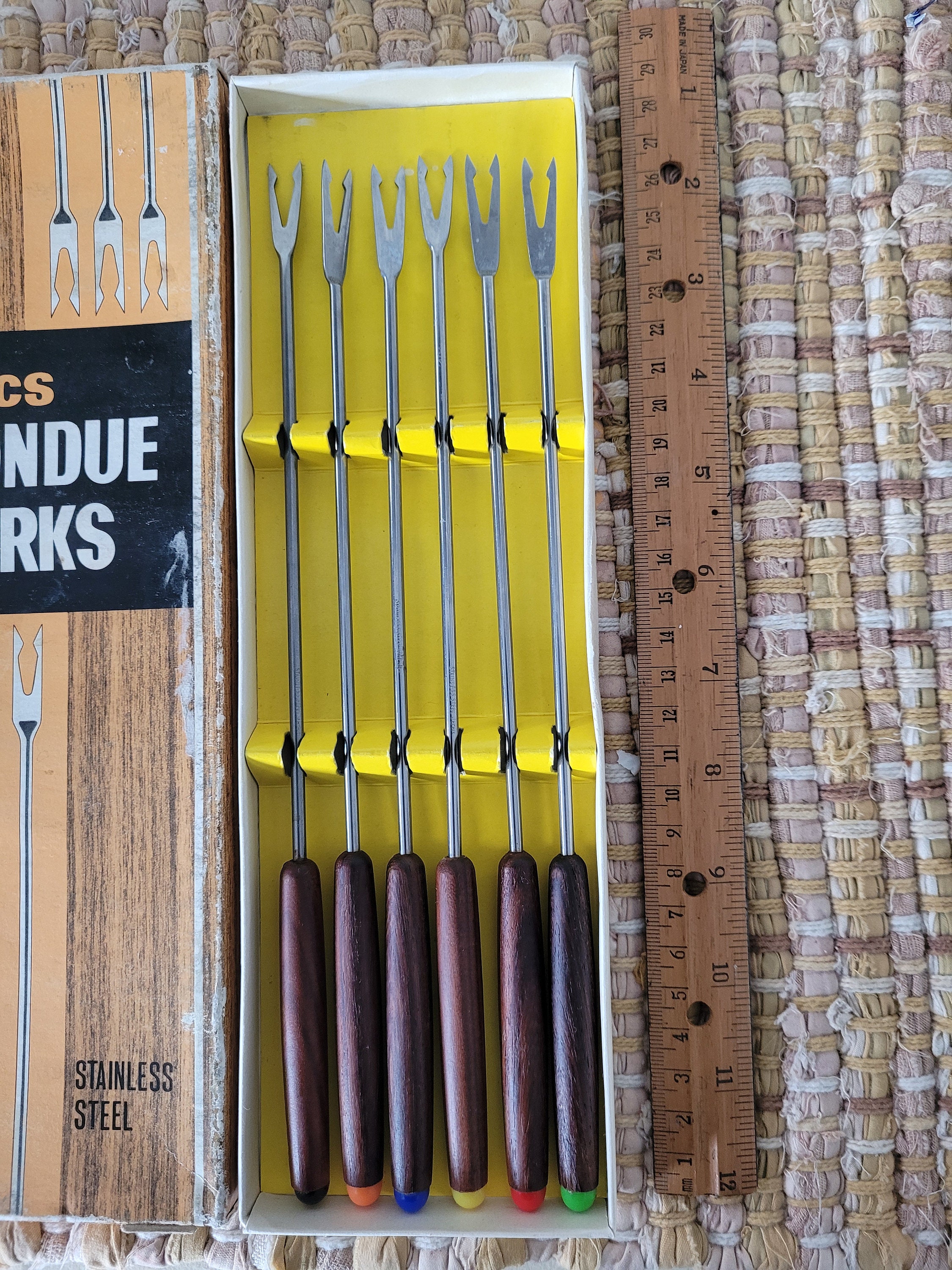 Vintage MCM Fondue Forks *original Box* - Etsy