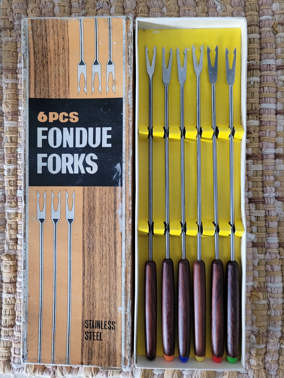 Vintage MCM Fondue Forks *original Box* - Etsy